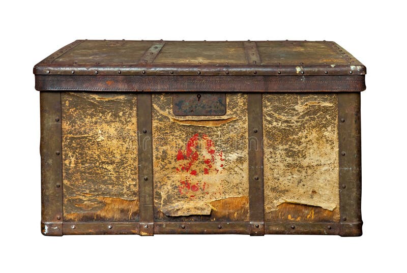 Old trunk (chest) isolated stock image. Image of history - 66425557