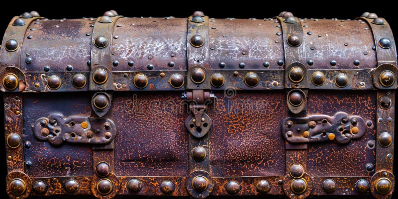 An Old Trunk with Metal Rivets on it Stock Illustration - Illustration ...