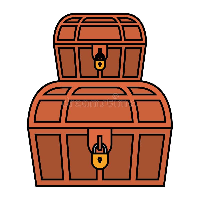 Old Trunks Boxes Transport Icon Stock Vector - Illustration of wooden ...