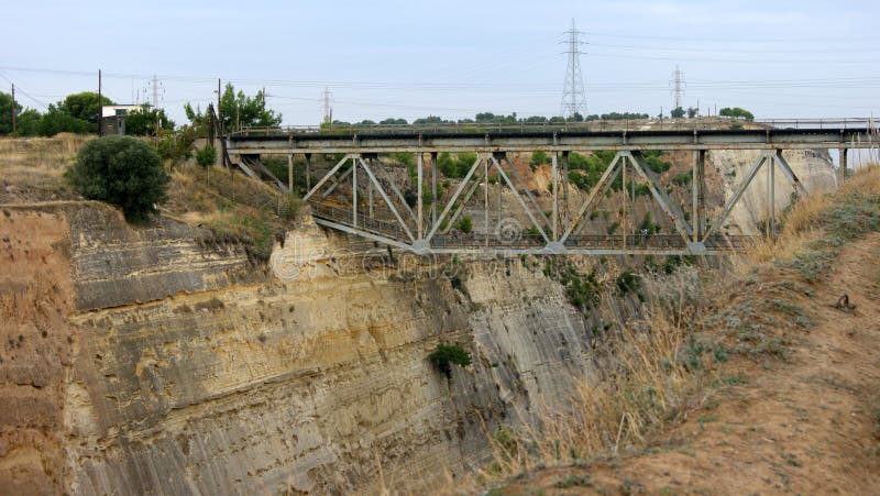 Old Truss Bridge Across the Corinth Canal, Completed in 1893, Greece ...