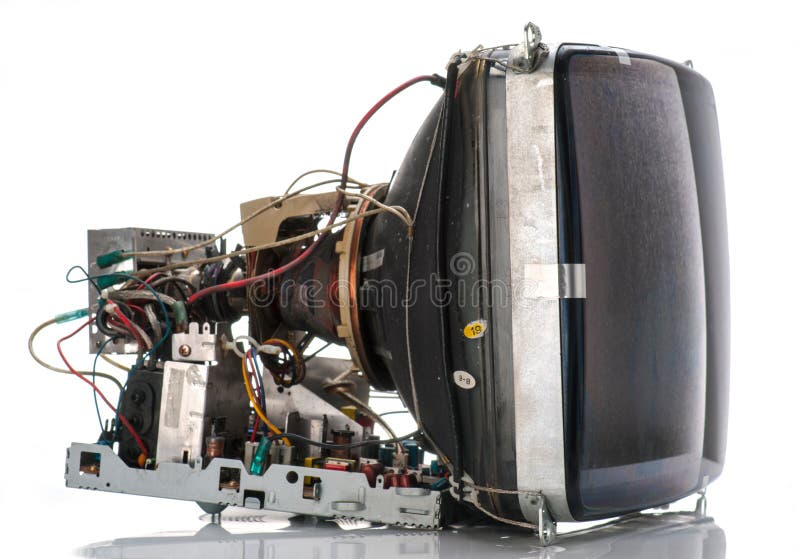 Old tube television stock photo. Image of capacitor, details - 35023538