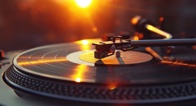 An Old Turntable is Shown with the Sun Shining on it Stock Illustration ...