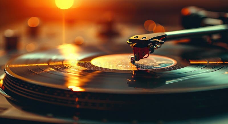 An Old Turntable is Shown with the Sun Shining on it Stock Illustration ...