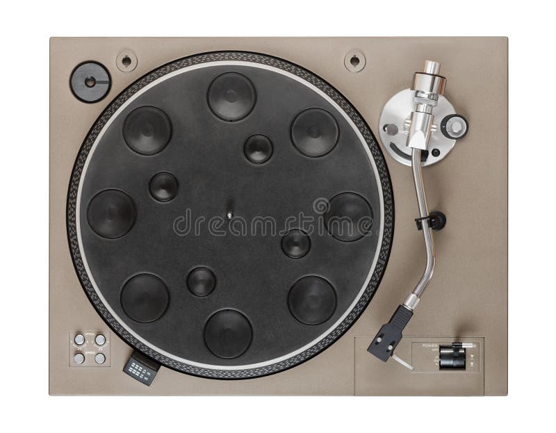 Old Turntable Top View with Clipping Path Stock Image - Image of media ...