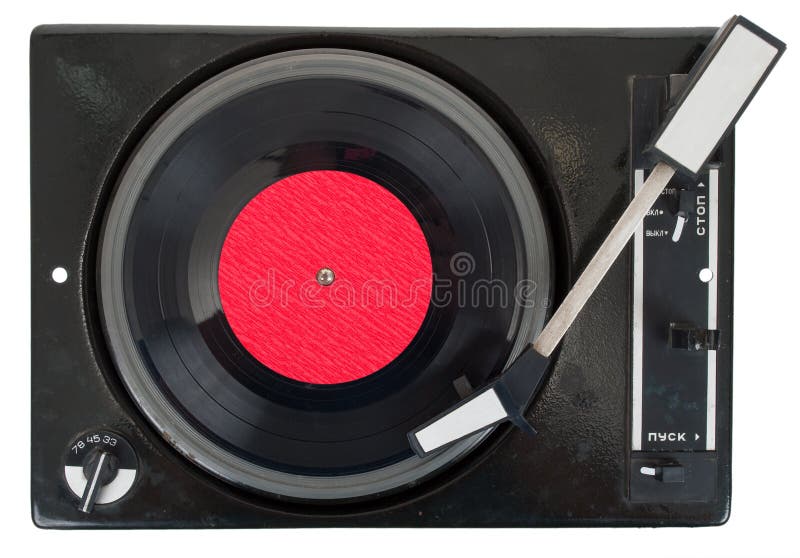 Old Turntable with Vinyl Record Stock Photo - Image of entertainment ...