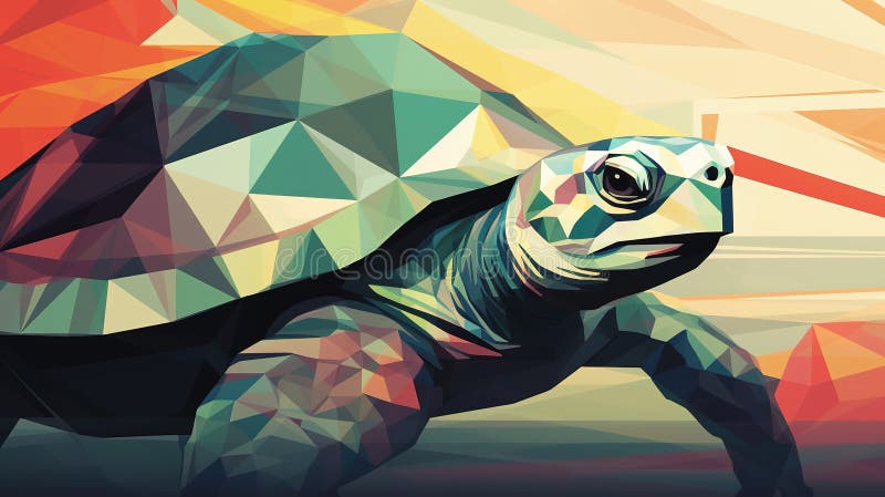 Old Turtle, Beautiful Abstract Design, Ai Generated Image Stock ...