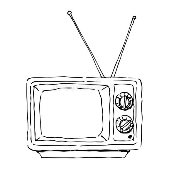Old Television Drawing Stock Illustrations – 2,875 Old Television ...