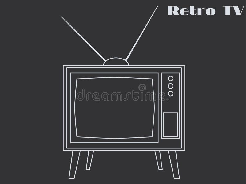 Old TV with Antennas. Retro Tv Icon Stock Vector - Illustration of ...