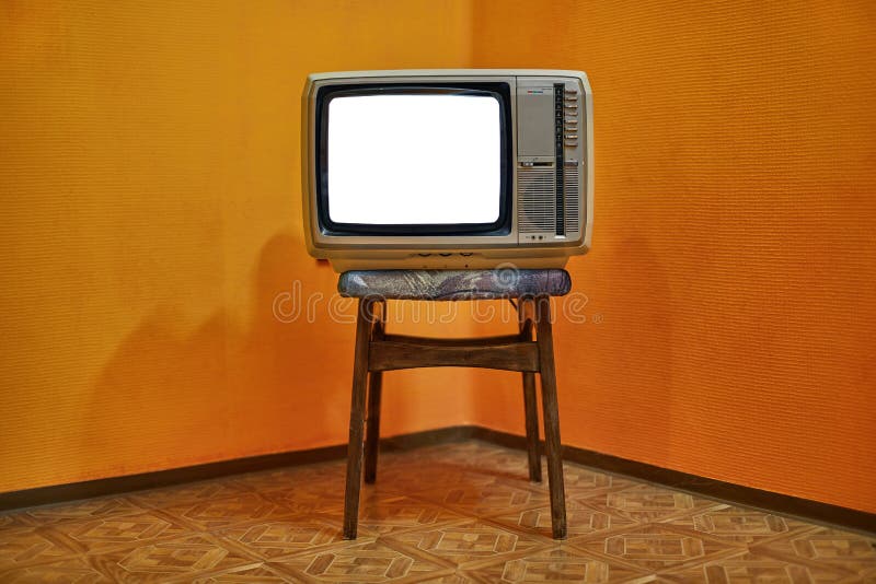 Old TV blank screen stock photo. Image of picture, analogue - 133411016