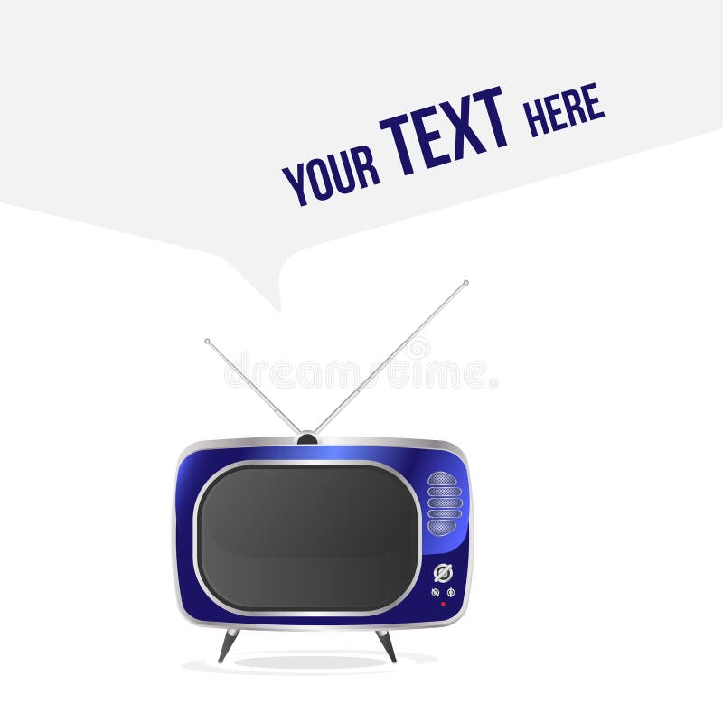 Old TV with Bubble Speech. Flat Vector Illustration EPS10 Stock ...