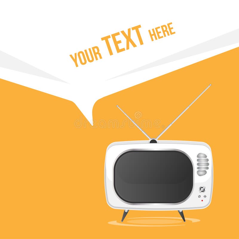 Old TV with Bubble Speech. Flat Vector Illustration EPS10 Stock ...