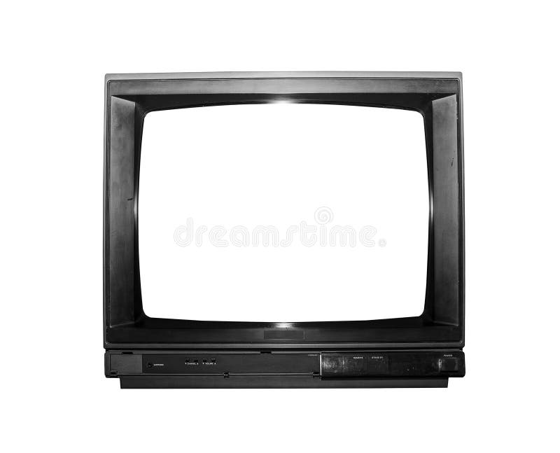 1980 S Portable Television Set with Empty Screen Isolated Stock Photo ...