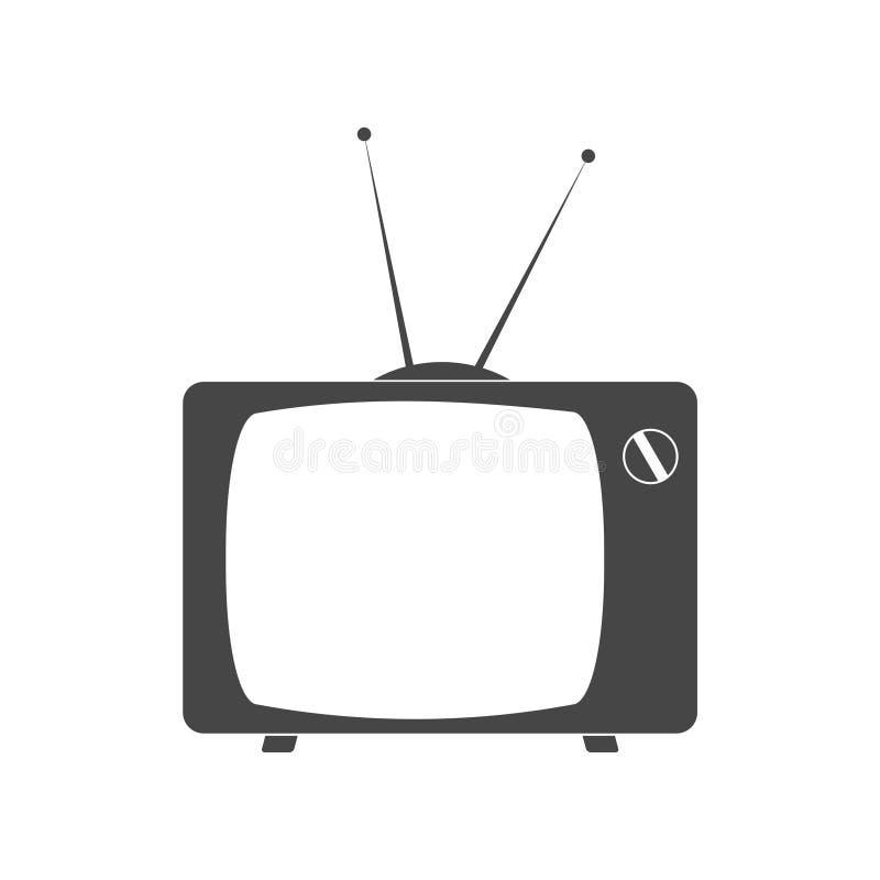 Old TV icon stock vector. Illustration of media, shiny - 100773609
