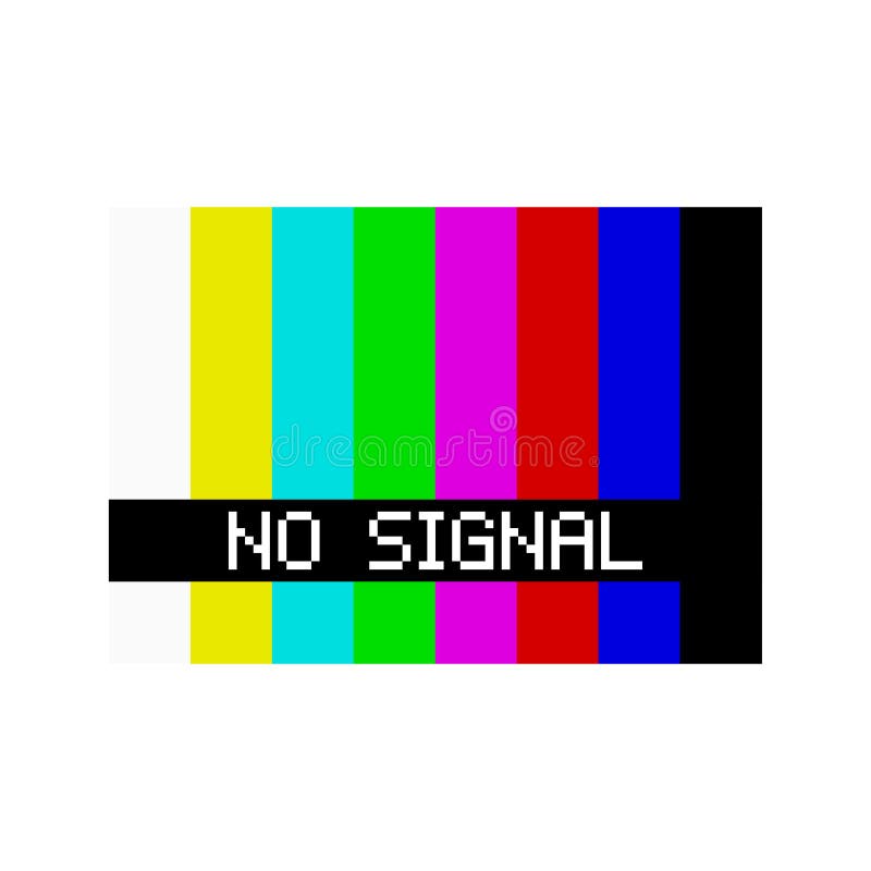 Old TV No Signal Screen. No Signal TV Test Pattern. Vector Illustration ...