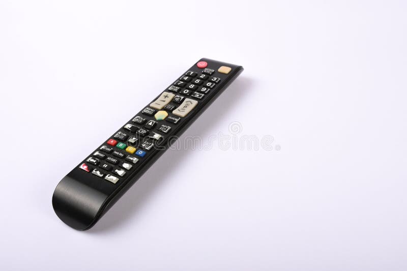 Old Tv Remote Control Isolated on White Stock Image - Image of black ...