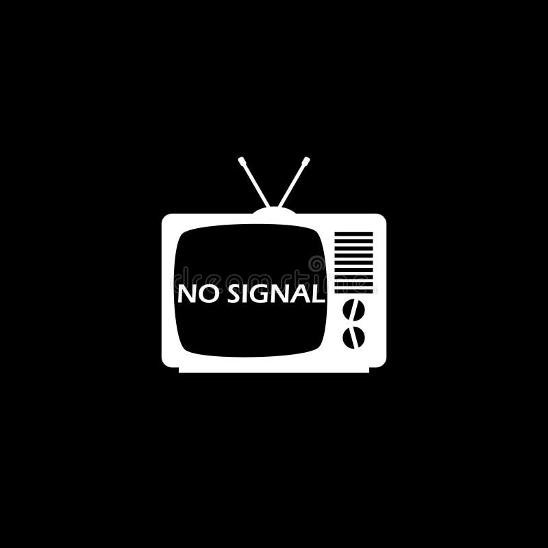 Old Tv Set with Error Screen Isolated on Dark Background Stock Vector ...