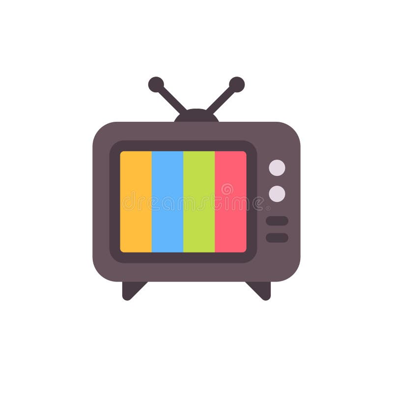 Old Tv Set with Error Screen. Retro Tv Flat Icon Stock Vector ...