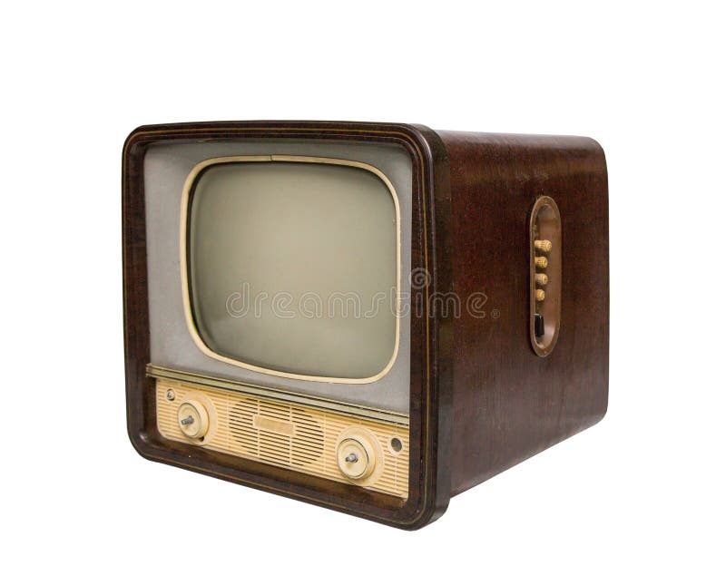 Old TV, side view stock photo. Image of reception, electronic - 55115498