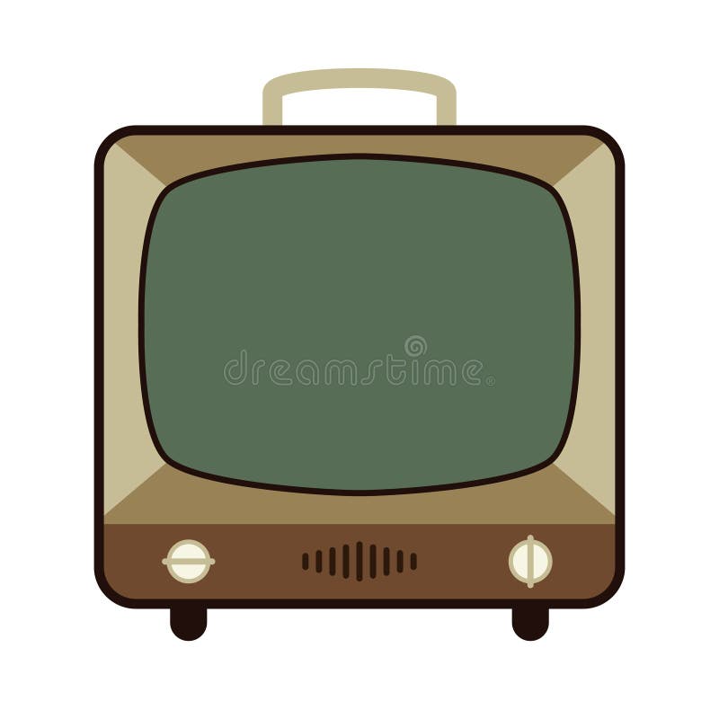 Old Tv Television Screen in Vintage Retro Style Stock Vector ...