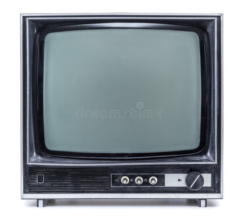 Old tv on white background stock image. Image of television - 197760091