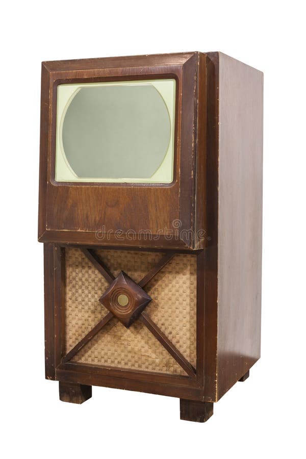 Old TV, side view stock photo. Image of reception, electronic - 55115498