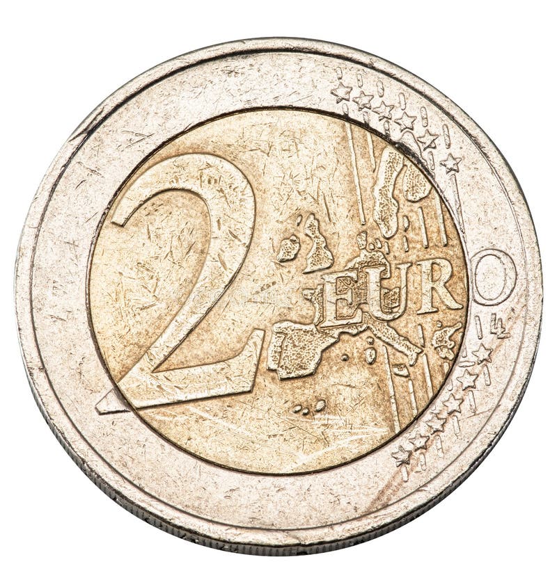 Old two euro coin. stock image. Image of economic, cash - 66284599