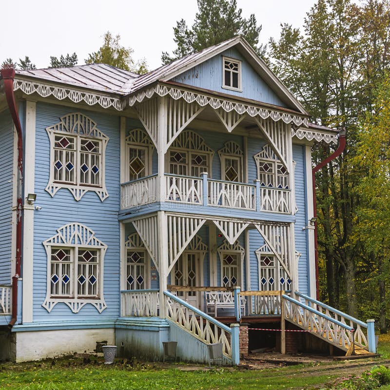 Old Two-storey House, Manor Stock Image - Image of bungalow, retro ...