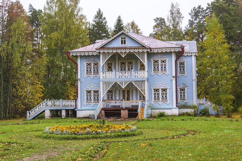 Old Two-storey House, Manor Stock Image - Image of bungalow, retro ...