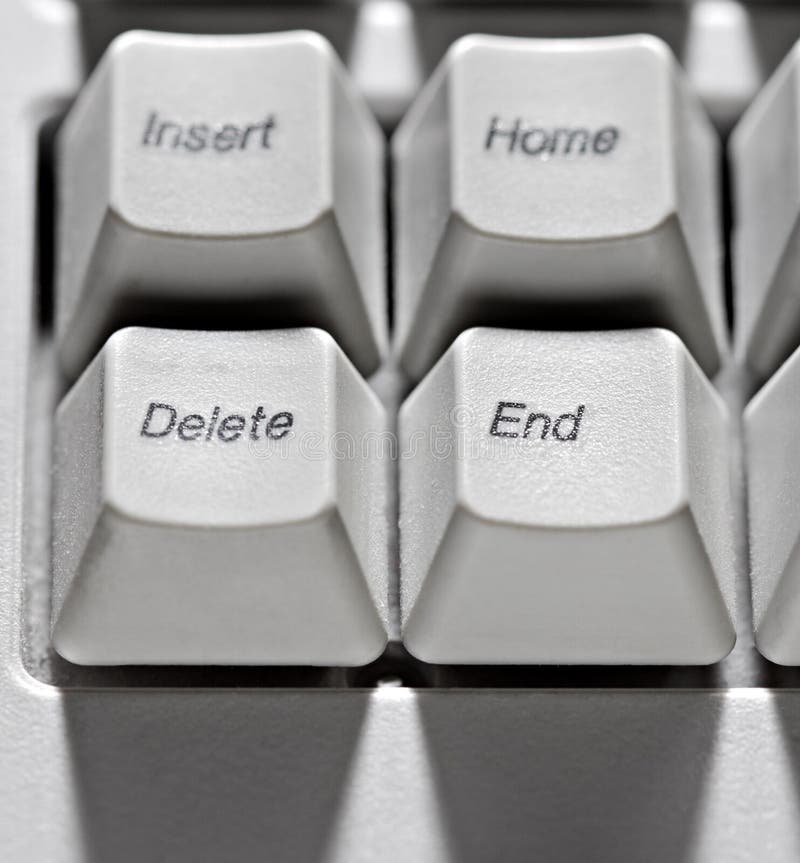 Old Type Computer Keys Delete, End. Stock Photo - Image of keyboard ...