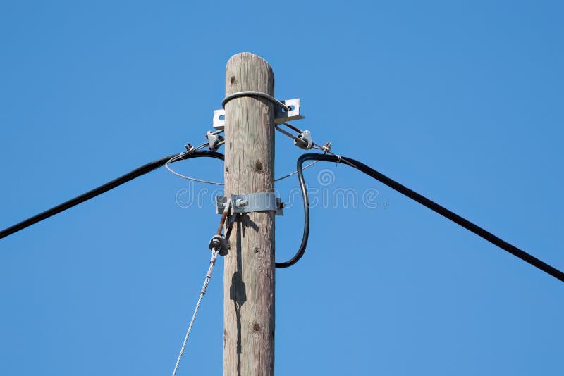 Old Type Wooden Electricity Pole, Telephone Pole Stock Image - Image of ...
