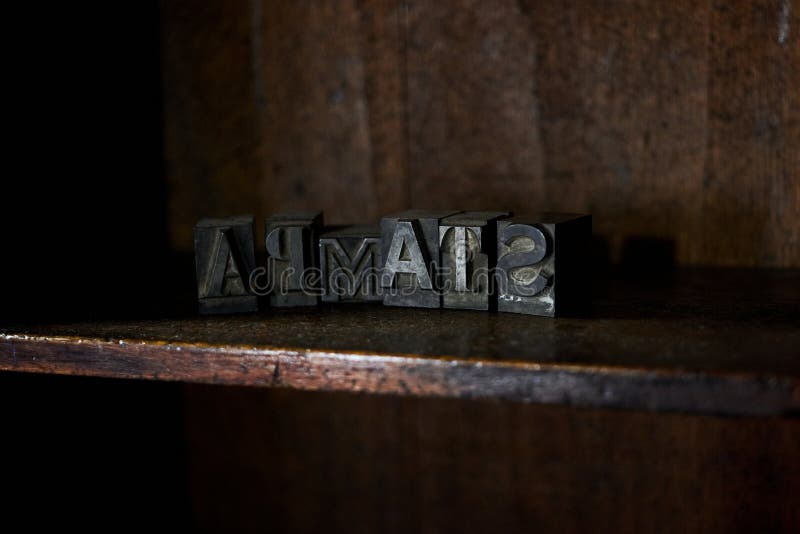 Old Typeface Stamps Tools with the Inscription Print Stock Photo ...