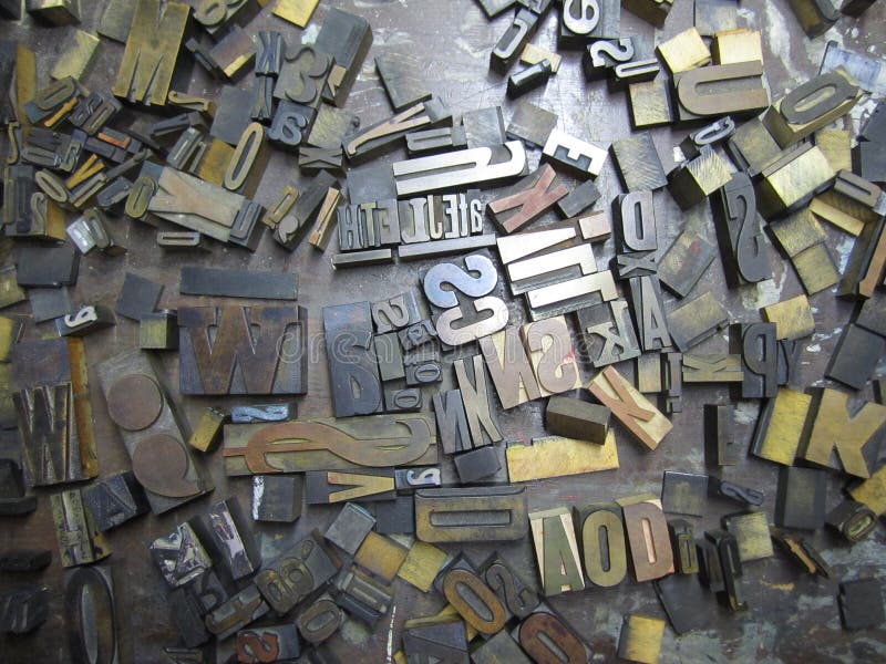 Old Typeset Letters stock image. Image of metal, letters - 15245781