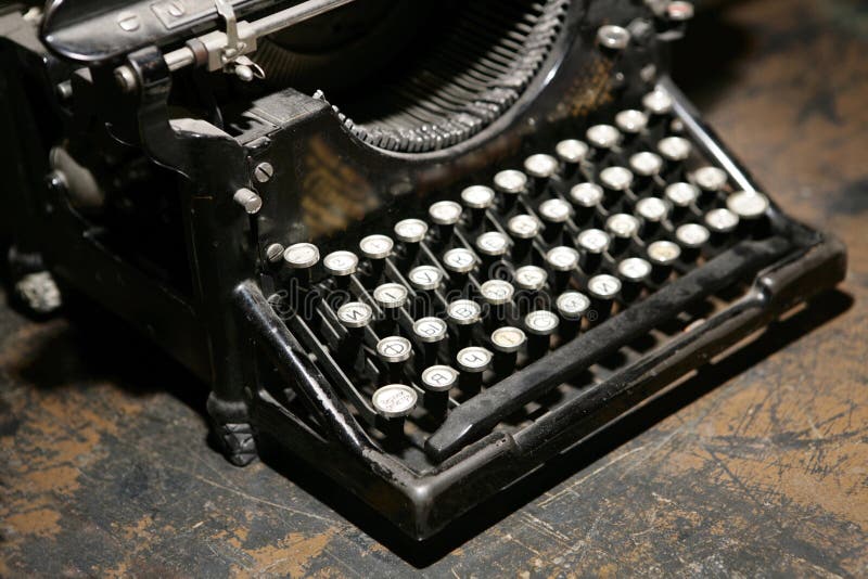 Antique Typewriter Close Up Stock Image - Image of clerk, journalism ...