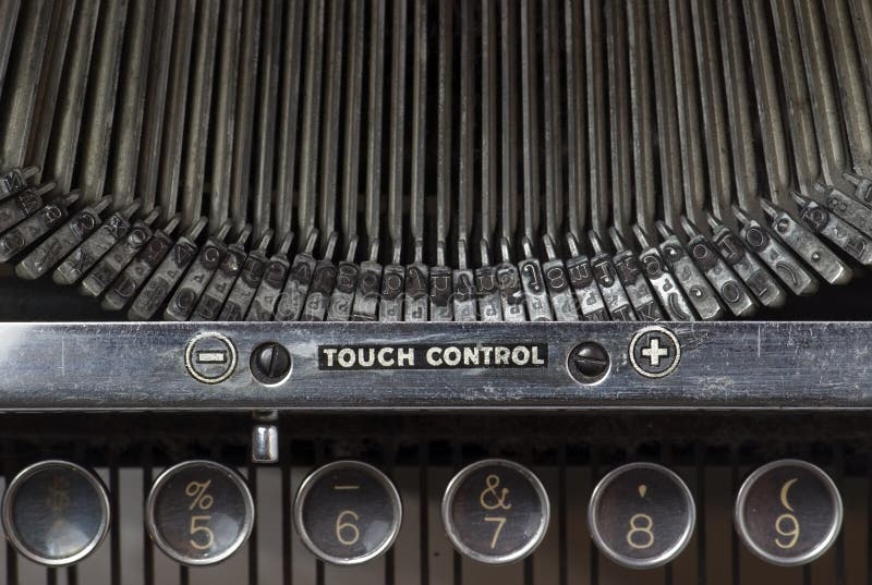 Old Typewriter, Closeup of Key Stock Image - Image of relic, impression ...