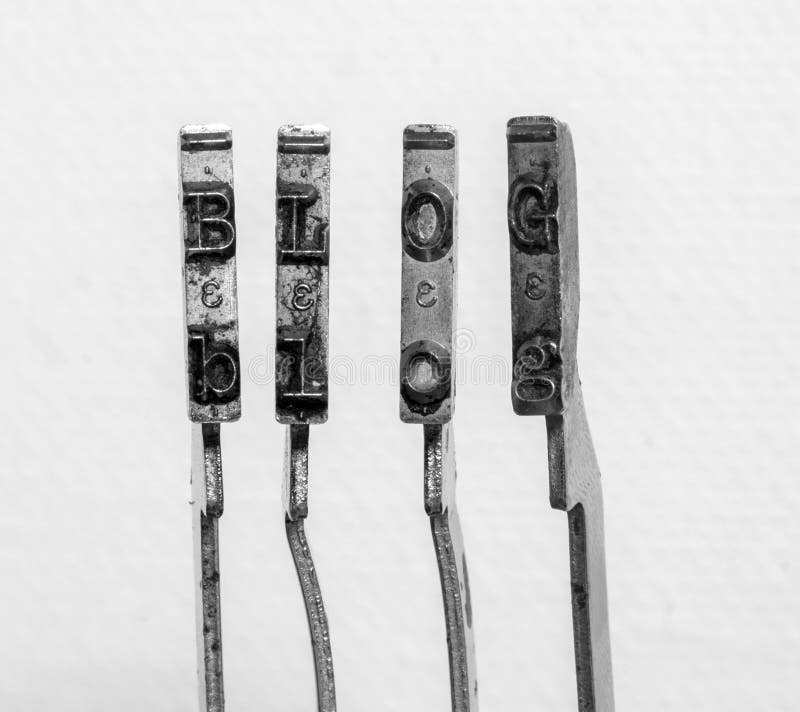 Old Typewriter Hammers and the Word BLOG Stock Image - Image of office ...