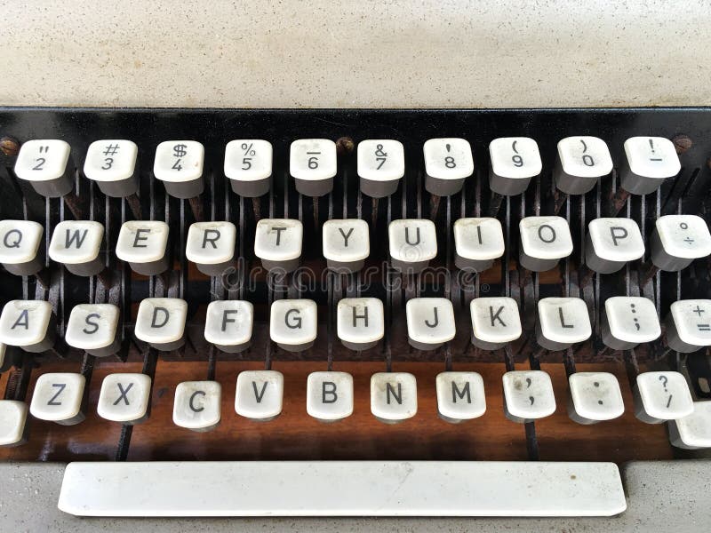 Old typewriter keyboard stock photo. Image of white, metal - 91044234