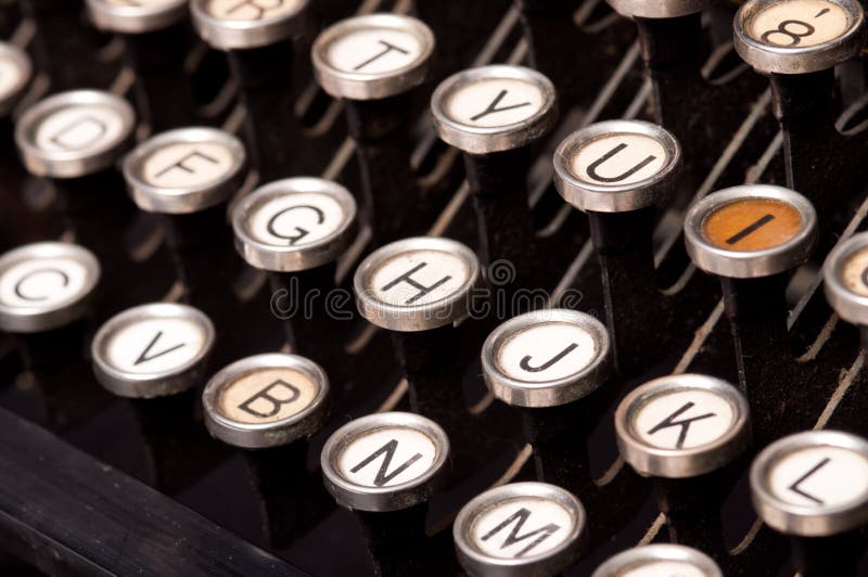 Keys on an old typewriter stock photo. Image of typewriter - 13165154