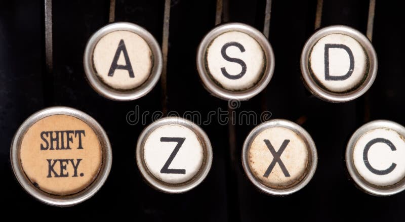Keys on an old typewriter stock photo. Image of typewriter - 13165154