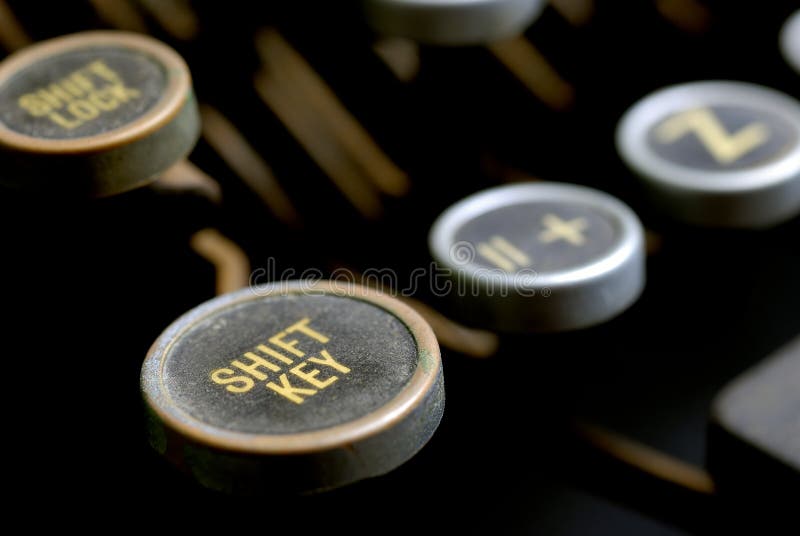 Typewriter shift key stock image. Image of obsolete, shift - 15517073