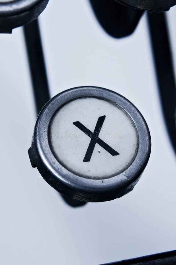 Old typewriter X keytop stock image. Image of keytop, equipment - 1365809