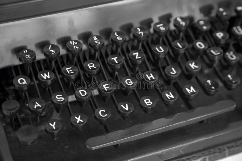 Old Typewriter Machine Keyboard Stock Image - Image of alphabet, type ...