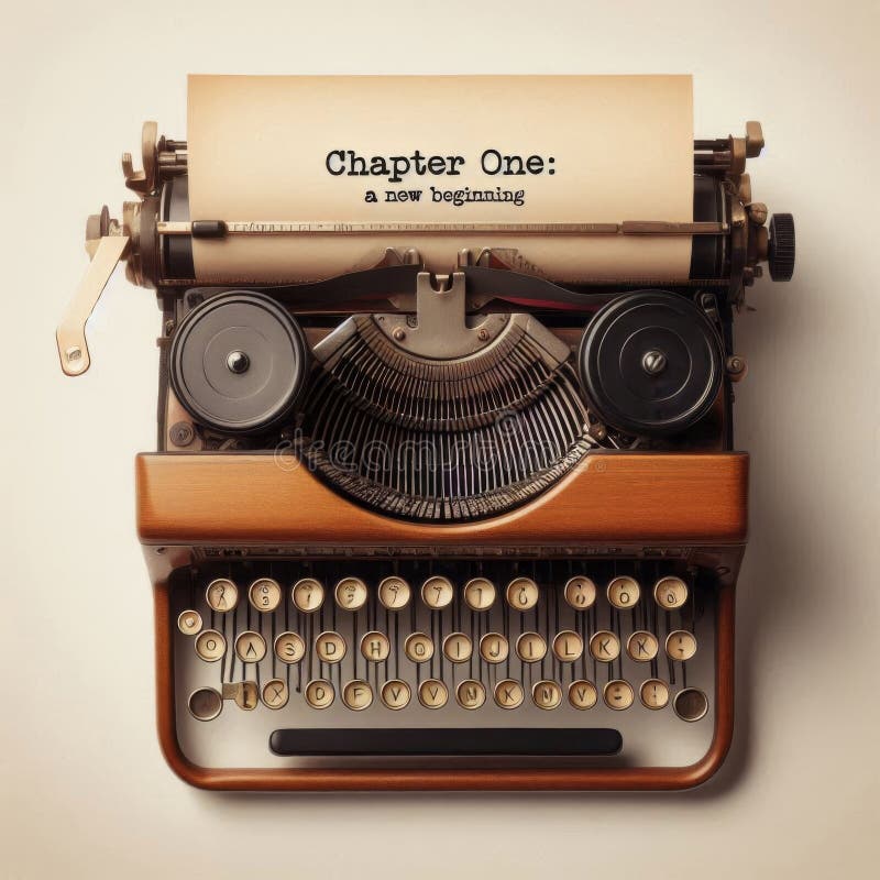 Old Typewriter with New Year Chapter One Print Stock Illustration ...
