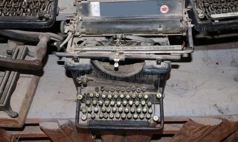 Old typewriter stock photo. Image of bench, typewriter - 66679526