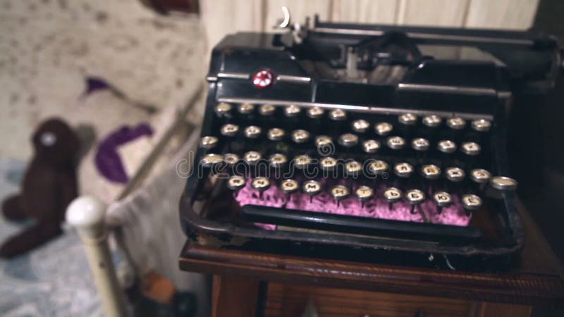 Old Typewriter in the Old Room, Retro Interior, Old Style Stock Footage ...