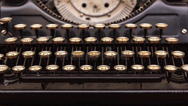 Old typewriter close-up. stock photo. Image of type - 262937774