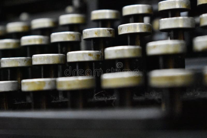 Old Typewriter. round key stock image. Image of button - 150930491