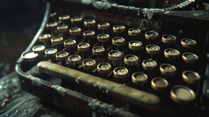 The Antique Typewriter Keys.AI Generated Image Stock Image - Image of ...