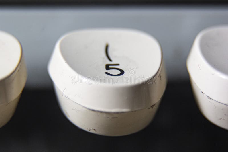 An Old Typewriter. it`s from Ancient Times Five Number Stock Photo ...