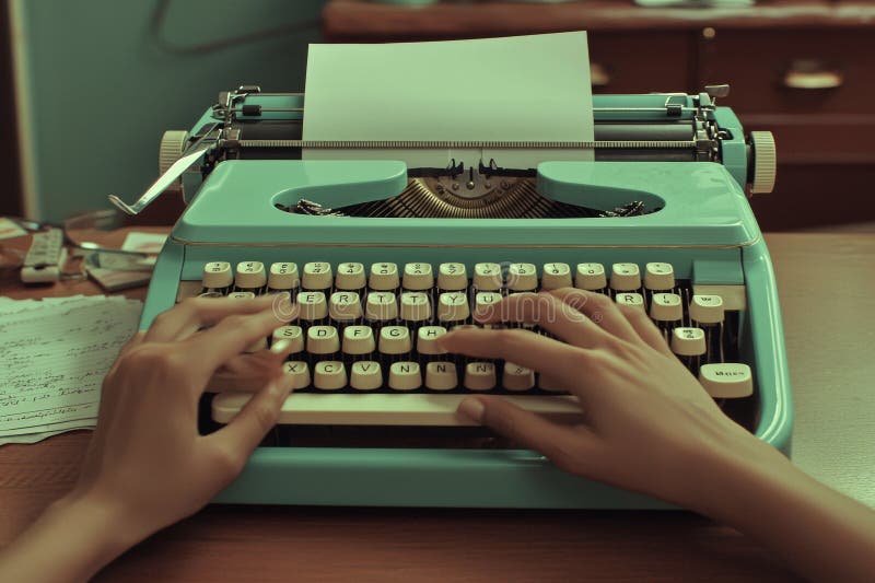 An Old Typewriter in a Small Office with Papers and Books Symbolizing ...