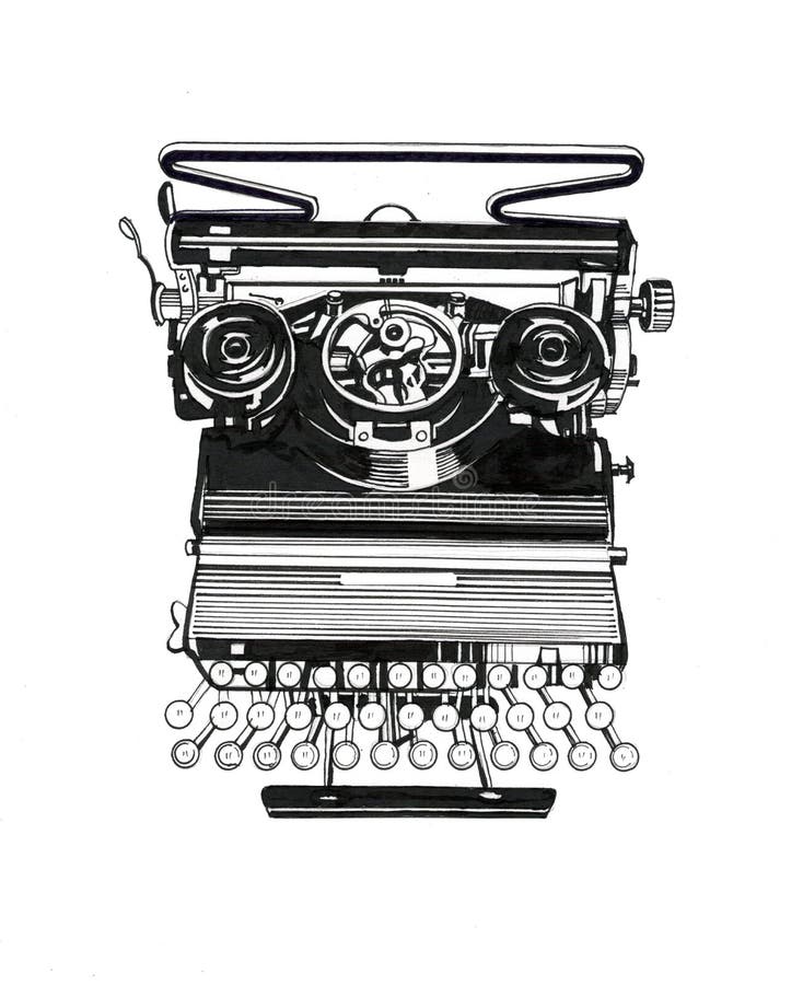 Old Typewriter stock illustration. Illustration of style - 49379559